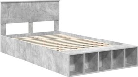 Rám postele s čelo Betonově šedá 120 x 190 cm Kompozitní dřevo 3408385