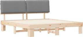 Rám postele s čalouněným čelem s čelo Světle šedá 200 x 200 cm 3398064