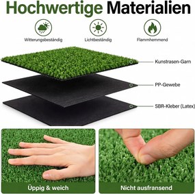 Costway 7 mm umělý trávník venkovní green s drenážním systémem v přírodním