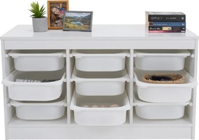 Organizér s úložnými boxy, bílá, TRIMAL