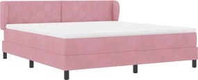 Postel s boxspringem s čelo Růžová 180 x 200 cm samet 3340459