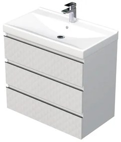 Koupelnová skříňka s umyvadlem SAT Cube Way 80x71x46 cm bílá mat CUBE3D46803ZBVER