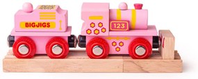 Bigjigs Rail Růžová mašinka s tendrem
