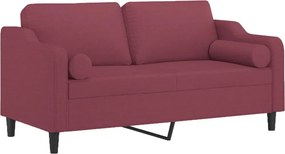 2místná pohovka s polštáři vínová 140 cm textil 3200851