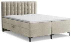 Taupe boxspring postel s úložným prostorem 140x200 cm Puhala – Makamii