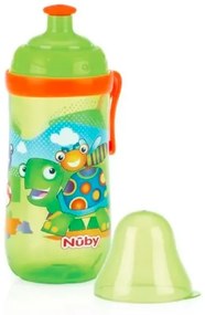 NUBY Sportovní láhev Pop-Up 360 ml, 18 m+, zelená