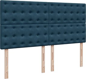 Box spring postel s matrací tmavě modrá 200x200 cm samet 3292446