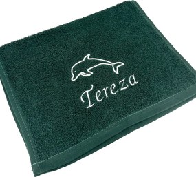 Ručník Delfín s vlastním jménem nebo textem Barva: Červená, Velikost ručníku: 30x50cm