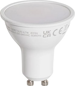 Sada 5 čirých LED žárovek GU10 50mm 4,7W 400 lm 2200-2400K