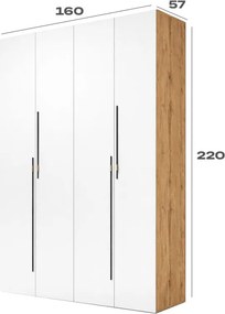 Skříň 4D 160 cm dub appalačský / nymphaea alba Space