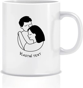 Personalizovaný klasický bílý hrníček 300 ml - pár v objetí