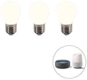 Sada 3 chytrých stmívatelných LED žárovek E27 P45 4,5W 400lm 2200-4000K