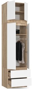 Skříň s nástavcem S 60 cm 2D 2SZ CLP dub sonoma / bílá