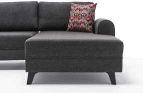 Atelier del Sofa Rohová sedací souprava Belen - Anthracite, Antracitová