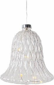 LED skleněný zvonek, čirý, Ø 9 × 10 cm, 5 diod, IP20 interiér, 1× AAA
