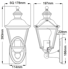 Kichler KL-BAY-SHORE1-M-Venkovní nástěnné svítidlo BAY SHORE 1xE27/60W/230V IP44