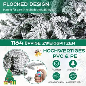 Costway 218 cm velký semišový vánoční stromek umělý vánoční stromek s 8