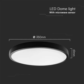 LED Koupelnové stropní svítidlo se senzorem LED/24W/230V 4000K IP44 černá