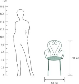 Butlers CENTURY Zahradní židle s područkami - šalvějová