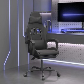 Herní židle s podnožkou černá umělá kůže 3143838
