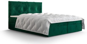 Manželská postel Boxspring 140 cm Athena Comfort (olivová) (s matrací a úložným prostorem). 1055752