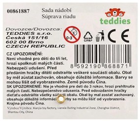 Teddies Kuchyňská sada nádobí + potraviny plast v sáčku 20,5x30cm