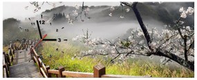 Gario Obraz s hodinami Kvetoucí višeň Rozměry: 100 x 40 cm