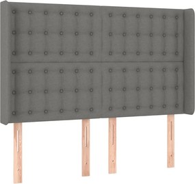 Box spring postel s matrací a LED tmavě šedá 140x190 cm textil 3139190