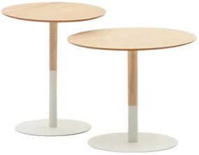 OnaDnes -20% Set dvou dubových odkládacích stolků Kave Home Watse 40/48 cm