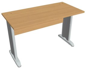 Stůl pracovní rovný 120 cm hl. 60 cm - Hobis Cross CE 1200 Dekor stolové desky: buk, Dekor lamino podnože: buk, Barva nohou: Stříbrná