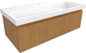Koupelnová skříňka s umyvadlem SAT Evolution 98x30x44,5 cm dub medový mat SATEVO100DMU4