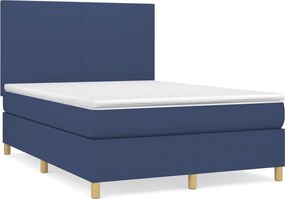 Box spring postel s matrací modrá 140x200 cm textil 3142183