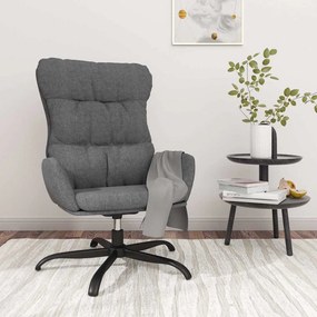 Relaxační křeslo světle šedé textil 341176