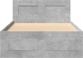 Rám postele s čelem betonově šedý 75 x 190 cm kompozitní dřevo 3295621