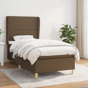 vidaXL Box spring postel s matrací 80 x 200 cm textil [3128399] Barva: tmavě hnědá