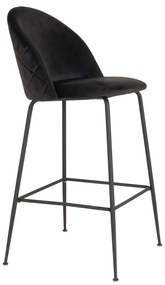 Černé sametové barové židle v sadě 2 ks 108 cm Lausanne – House Nordic