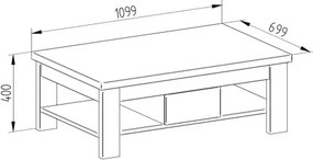 Konferenční stolek Grande, dub artisan/dub ribbeck
