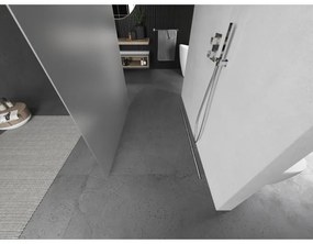 Mexen Kioto, sprchová zástěna Walk-In 140 x 200 cm, 8mm sklo námraza, broušená ocel profil, 800-140-002-97-30