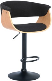Barová židle Vestal ~ látka, dřevo natura - Černá