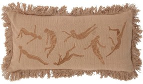Bloomingville Polštář s třásněmi Risca 60×30 cm, béžová barva, textil