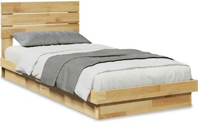 Rám postele s čelem bez matrace 75x190 cm Dubový masiv 3315747