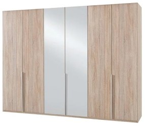 Skříň Moritz  - 270x236x58 cm (dub, zrcadlo)