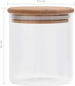 Skleněné dózy s bambusovým víčkem 6 ks 600 ml 150694