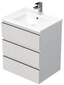 Koupelnová skříňka s umyvadlem SAT Cube Way 60x71x46 cm bílá mat CUBE3D603ZBMOD