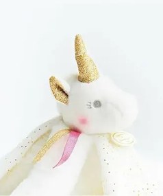 Doudou Dárková sada - Plyšový muchláček jednorožec 22 cm / od 0 let