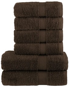 6dílná sada ručníků Premium SOLUND hnědá 600 g/m² 137557