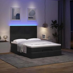 Osmanský rám postele s matracemi černá 140x190cm samet 3314248