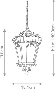Elstead TOURNAI M venkovní rustikální lustr 40 cm IP44 1xE27