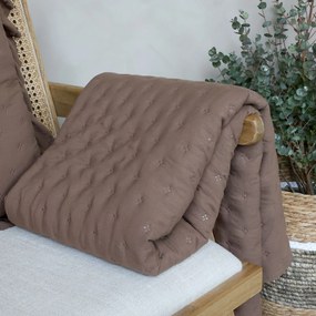 Měkká hnědá prošívaná deka / přehoz Aix Soft – 180*130 cm