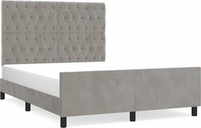 Rám postele bez matrace světle šedý 140 x 200 cm samet 3125940